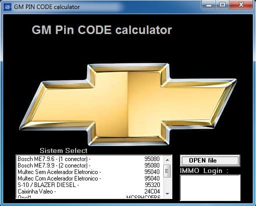 GM - Opel Pin Immo Security code calculator - Lionsred.net - Automotive
