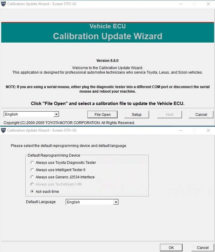 Toyota Lexus Scion Calibration update wizard - Lionsred.net - Automotive