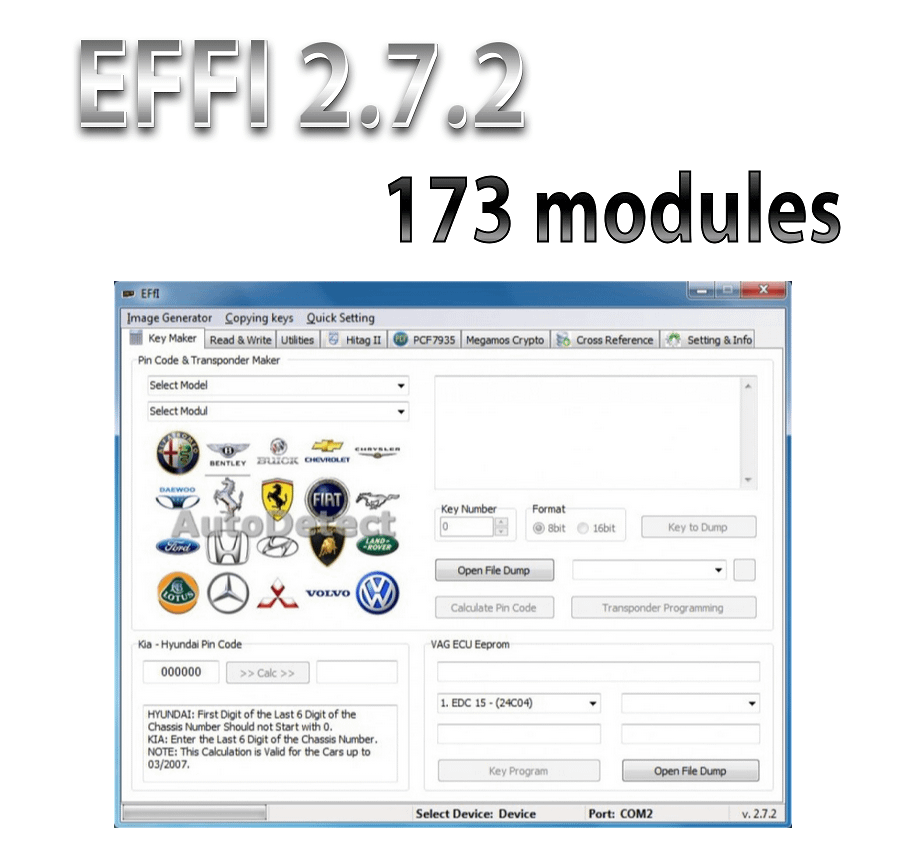 EFFI Key Encrypter-Programmer v2.7.2 with 173 modules - Lionsred.net - Automotive